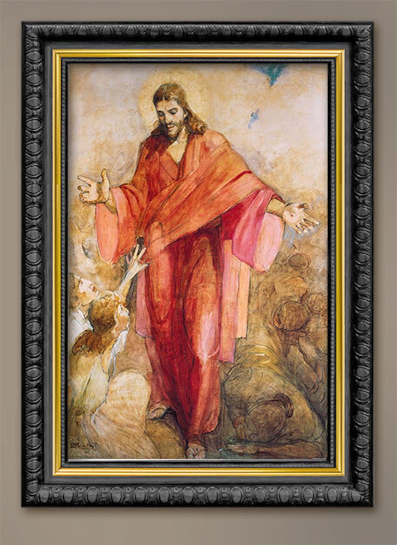 Minerva Teichert Art Christ In His Red Robe Giclee Canvas | Etsy