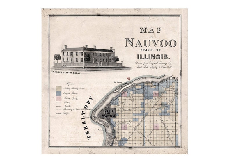 1840 Nauvoo Map Print – Vintage Latter-day Saint Home Decor - Etsy