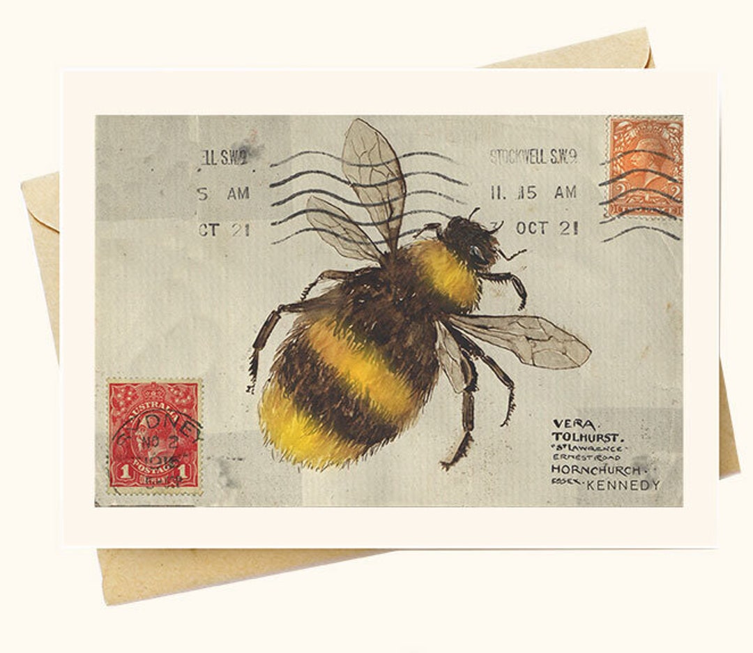The Traveling Bee Post Card - Note Card Set From the Bee & Beehive ...