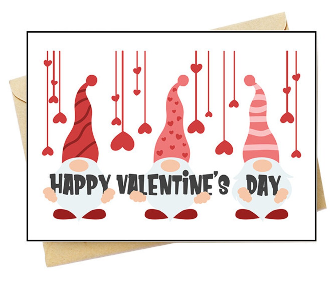 Valentines Day Gnomes Note Card Set Free Shipping on Orders Over 35 - Etsy