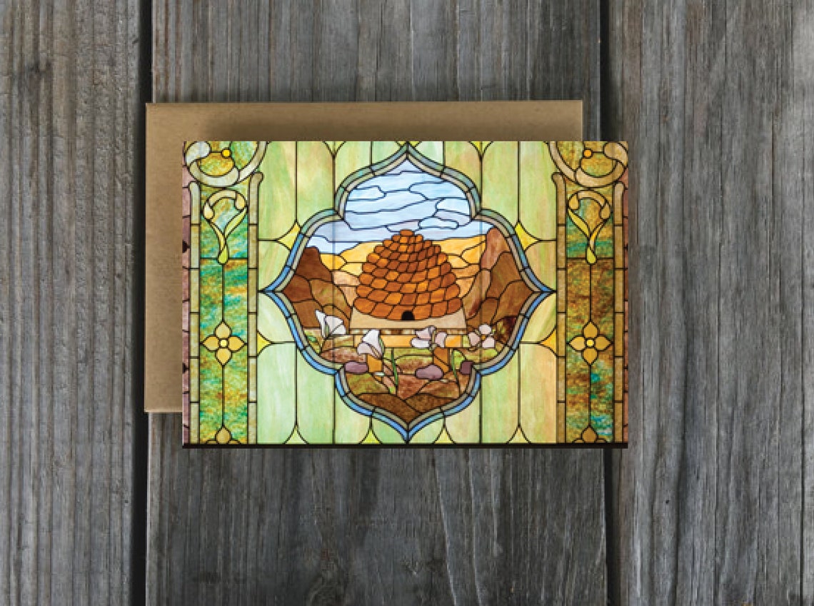Beehive Stained Glass Window Note Card Set From the Bee & | Etsy