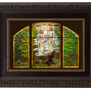 FRAMED - Joseph Smith's First Vision Stained Glass - Giclee Canvas Art ...