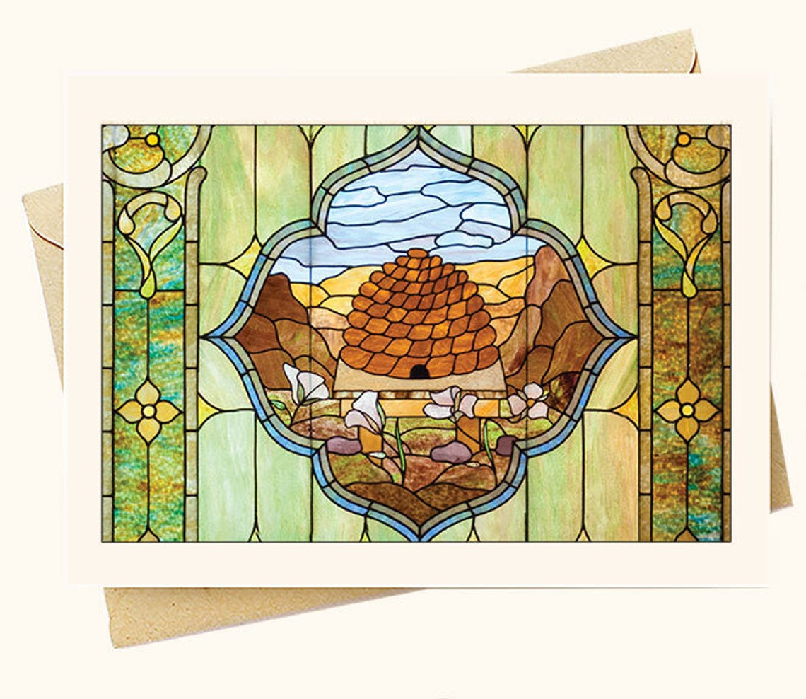Beehive Stained Glass Window Note Card Set From the Bee & | Etsy