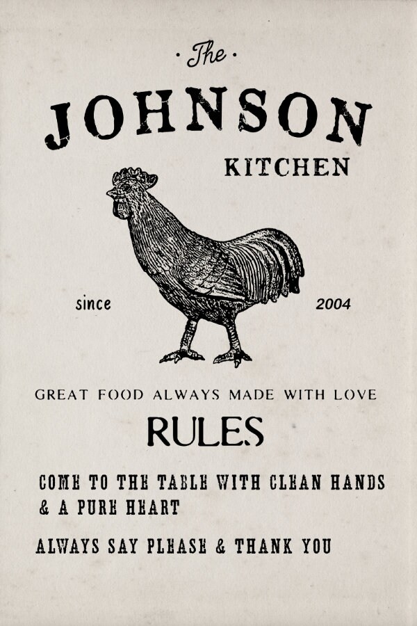 PERSONALIZED ART Family Farm Rules Personalized Gifts for - Etsy