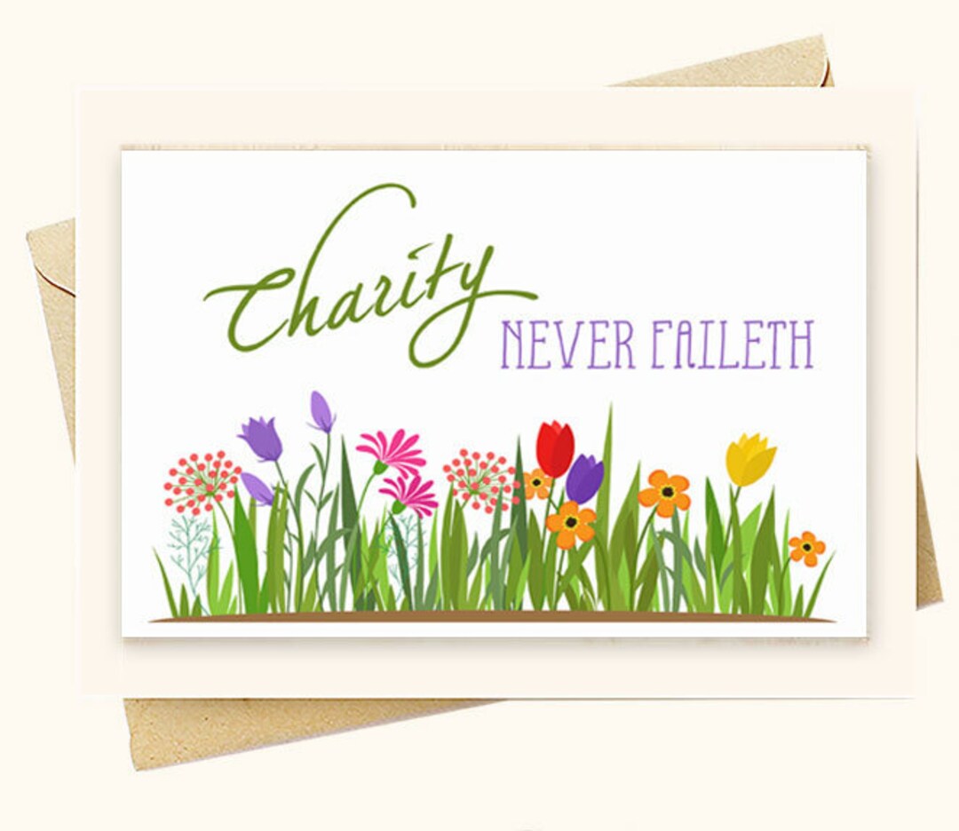 FREE SHIPPING OVER 35 - Note Card Set - Charity Never Faileth Garden ...