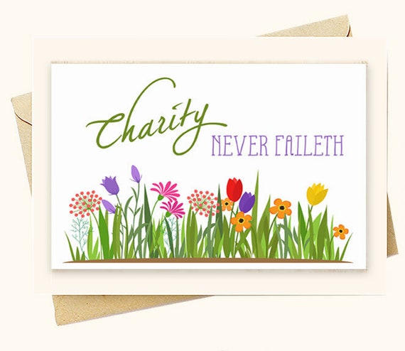 FREE SHIPPING OVER 35 Note Card Set Charity Never Faileth - Etsy