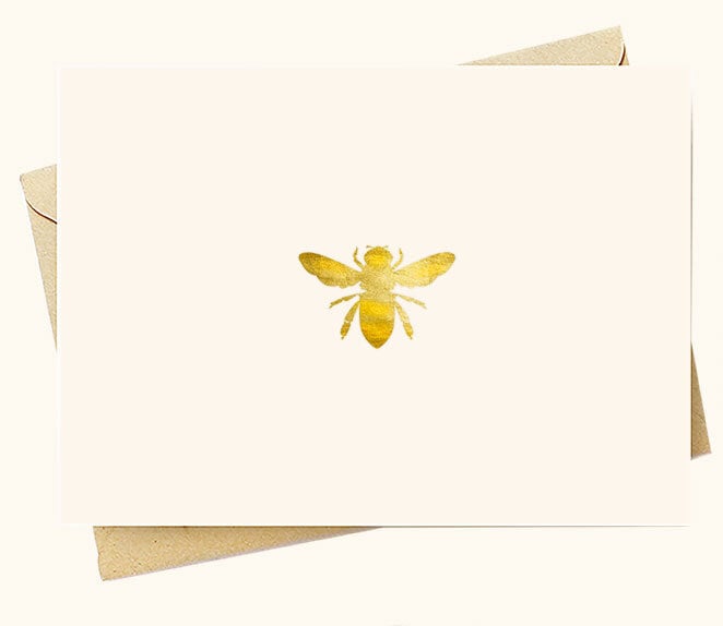 FREE SHIPPING OVER 35 Vintage Gold Bee Note Card Set From - Etsy