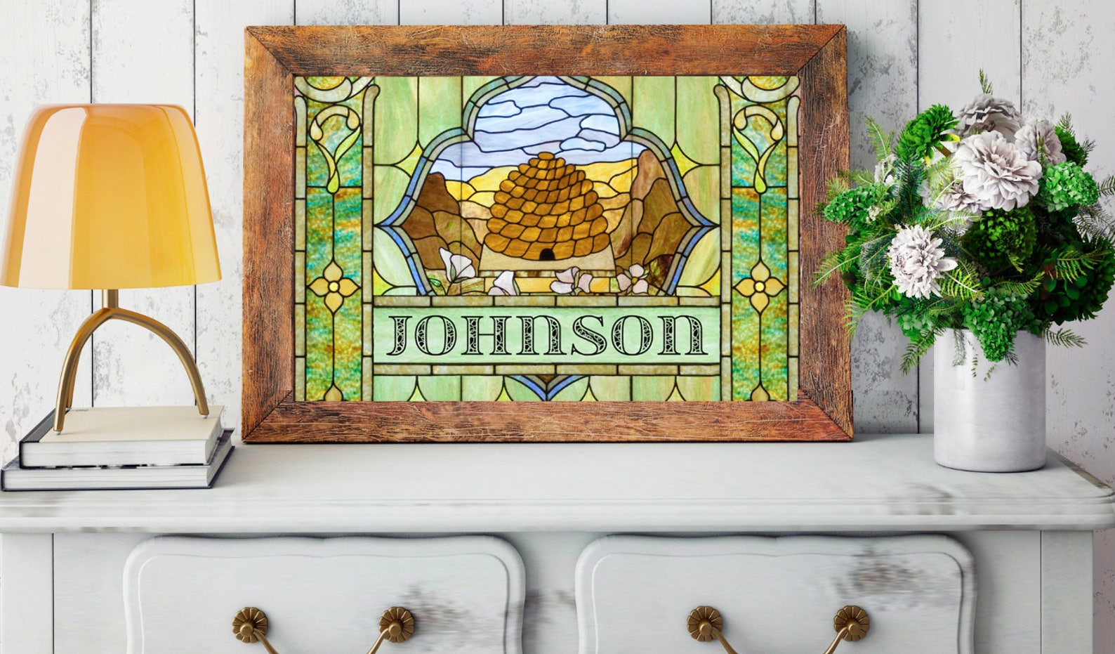 PERSONALIZED ART Stained Glass Beehive Personalized Gifts - Etsy