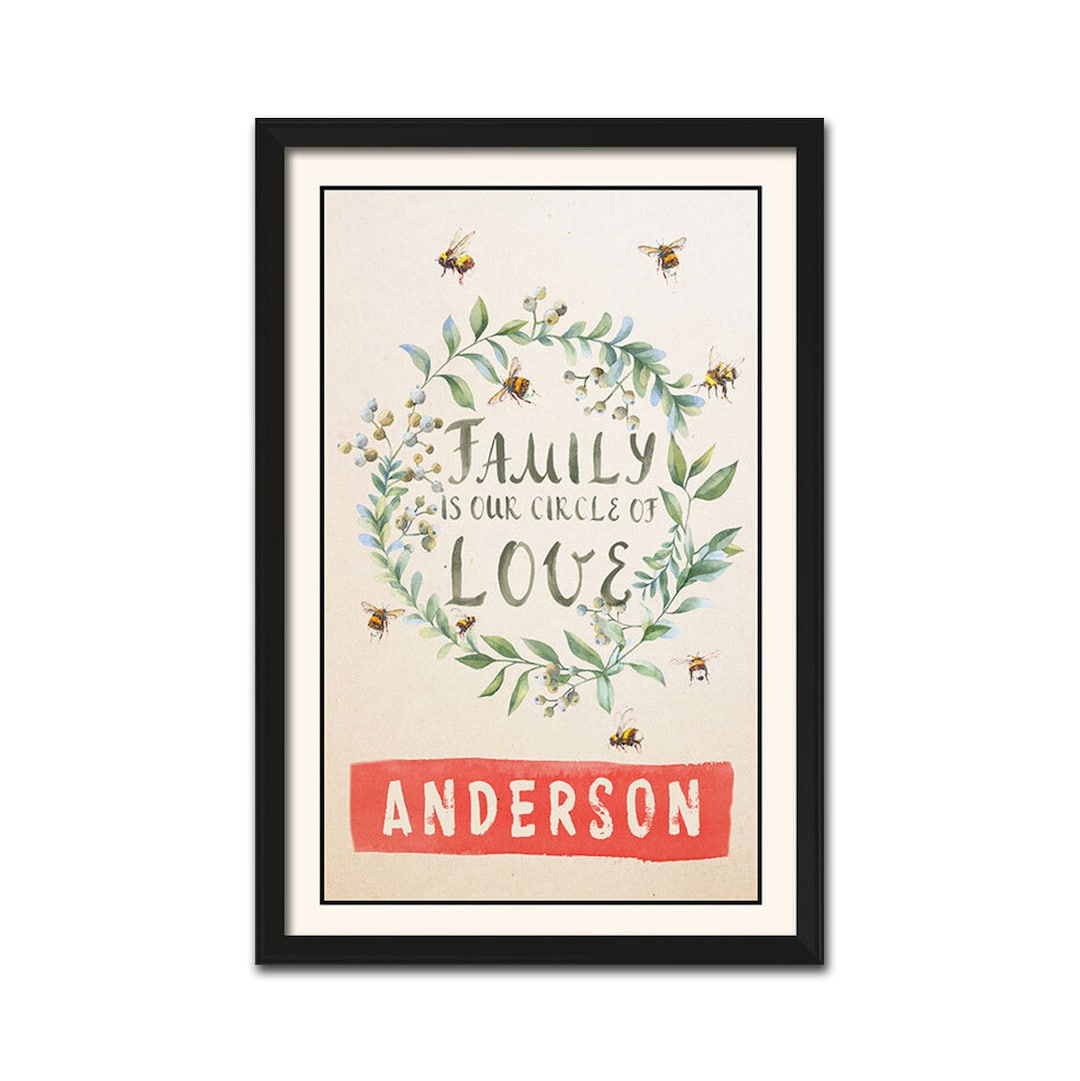 PERSONALIZED ART - Family Circle of LOVE - Large 11"x 17" - Etsy