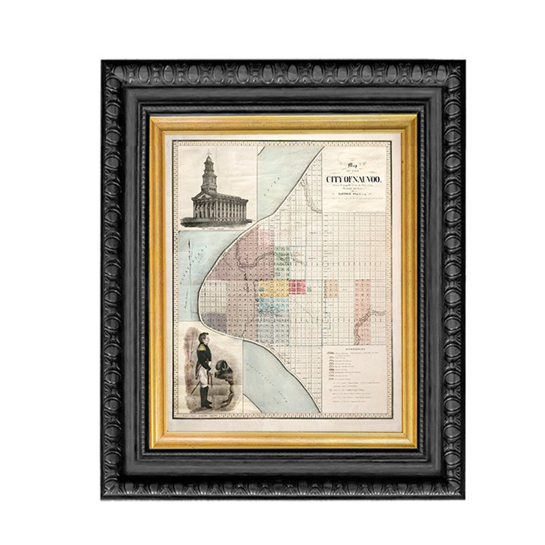 Nauvoo Illinois Map Art Print – 1840 Gustavus Hills LDS Plat - Etsy