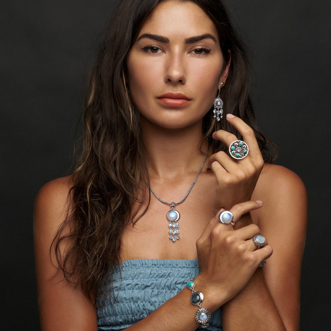 Sterling Silver Celestial Moon Phase Ring: Handcrafted Rainbow ...
