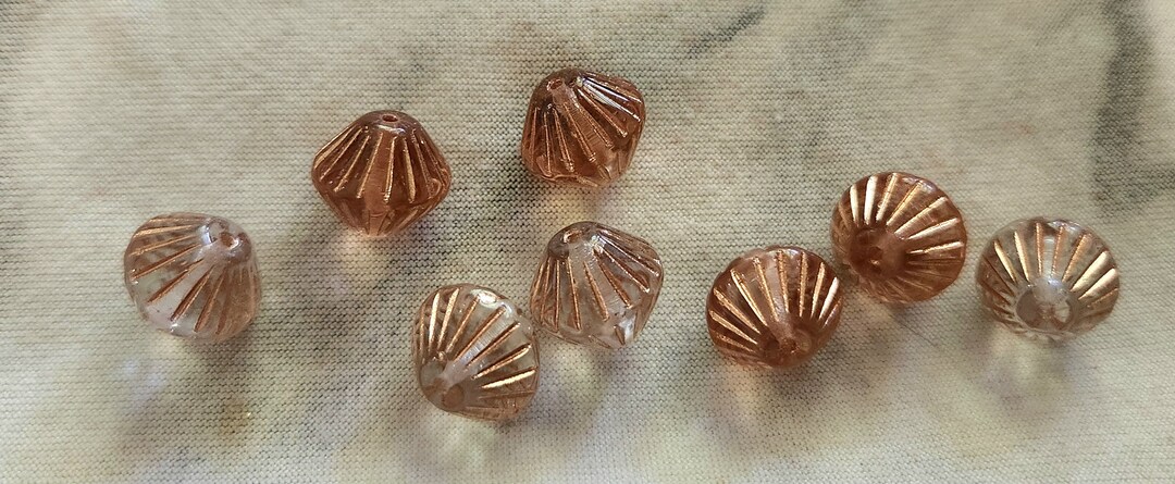Eight 10mm Bicone Shape Czech Glass Beads - Etsy