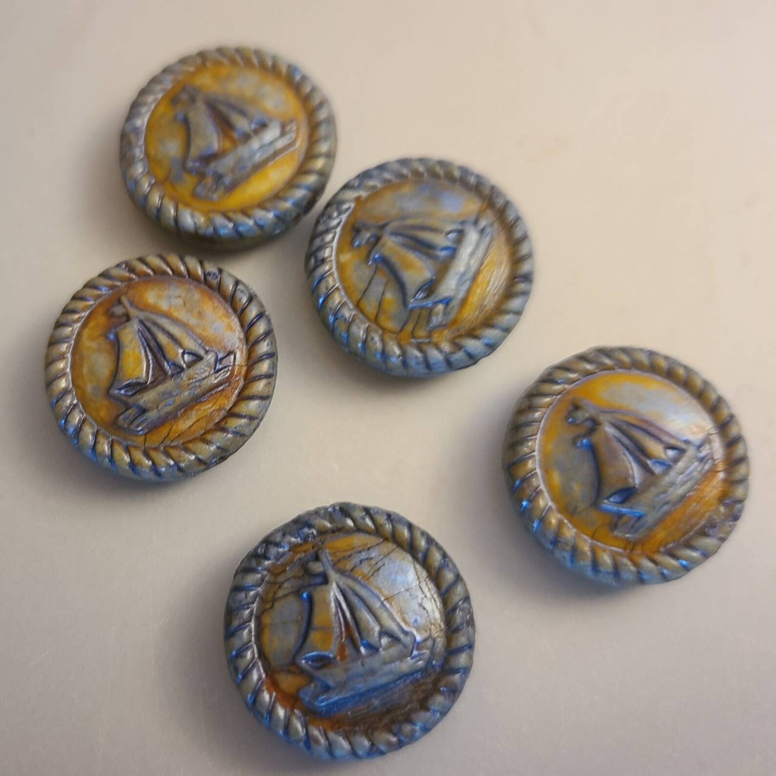 Two 20mm Nautical Sailboat Czech Glass Beads - Etsy