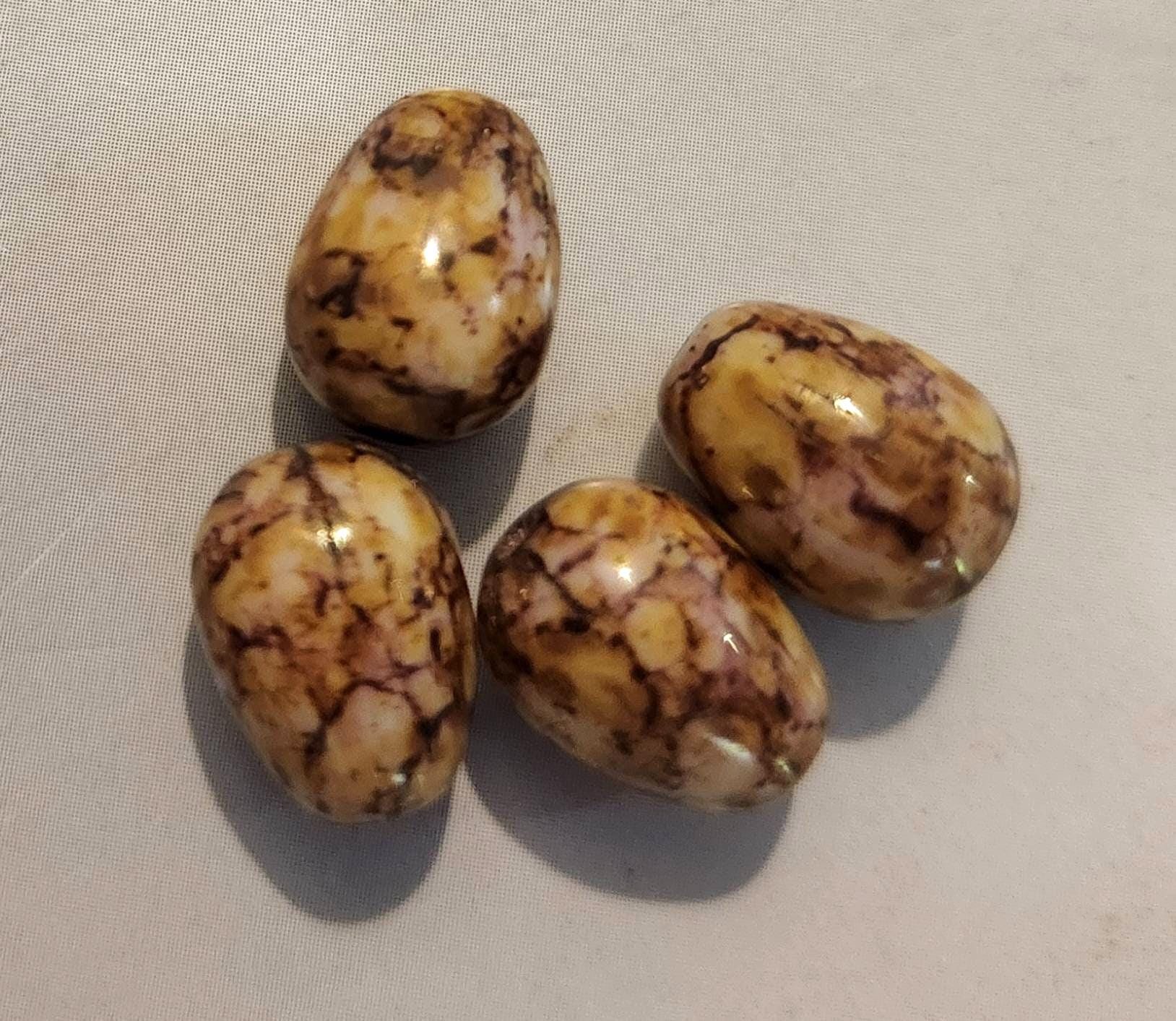Four Pear Shape 10x8mm Czech Glass Beads in Ivory With Picasso Wash - Etsy