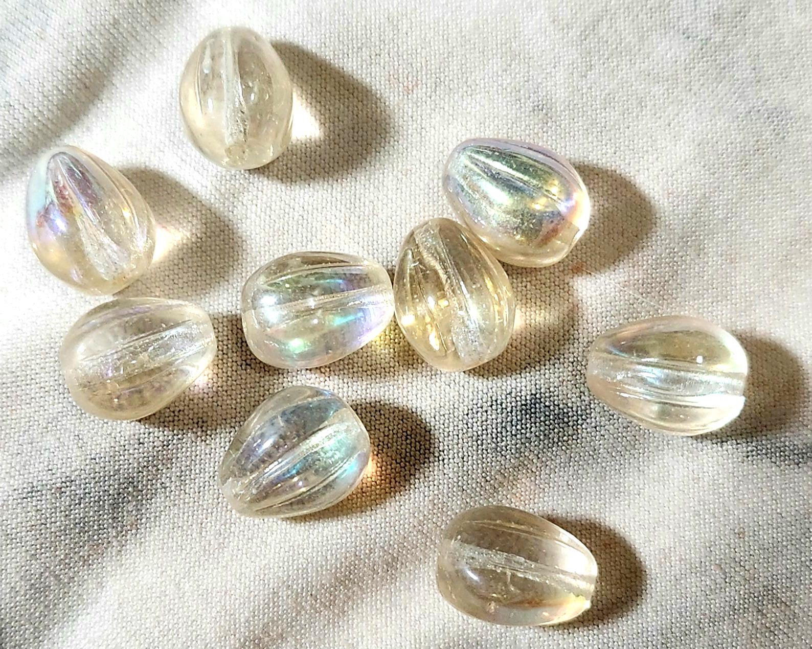 Four 11x9mm Pear Shape Czech Glass Beads in Pale Yellow - Etsy