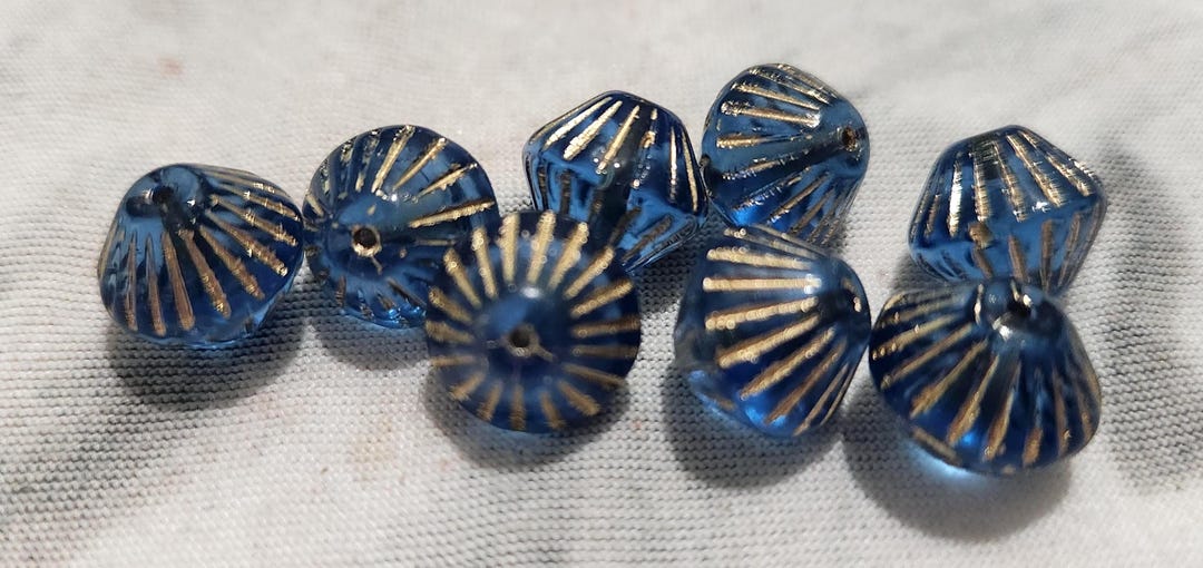 Eight 10mm Bicone Shape Czech Glass Beads in Translucent Blue - Etsy