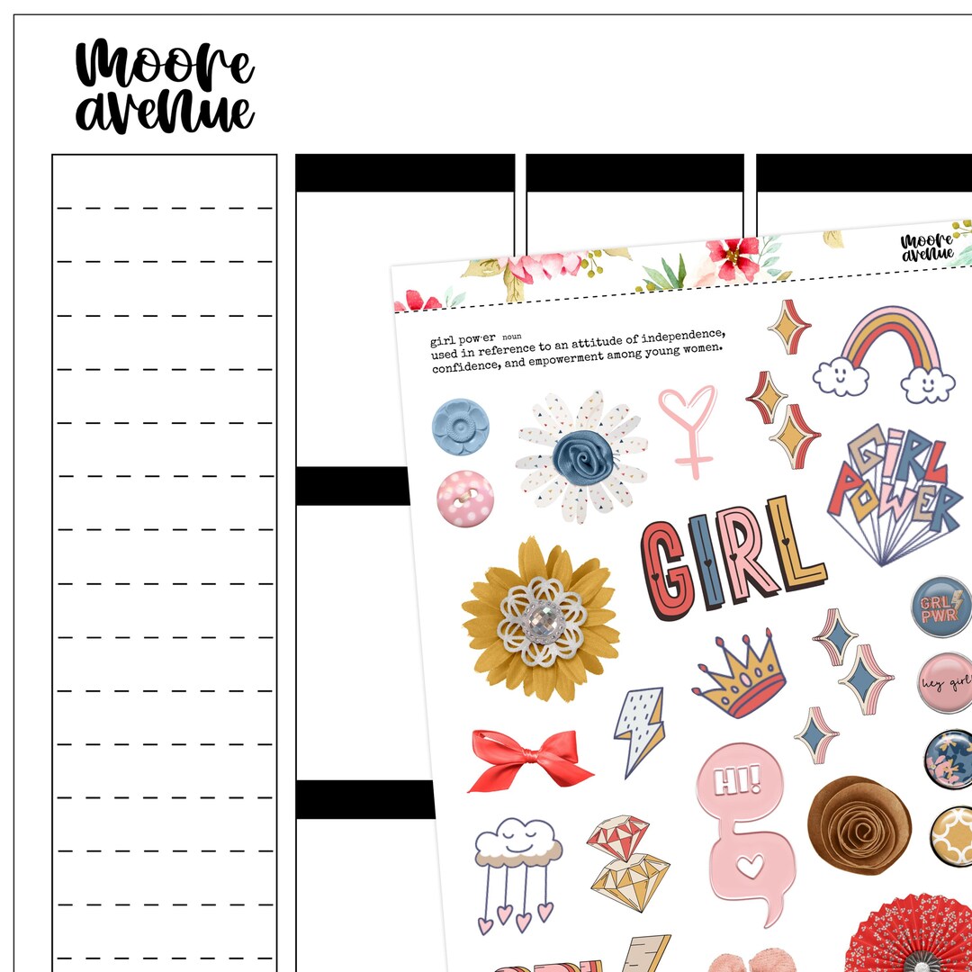 Planner Stickers Decorative Planner Stickers Deco Stickers - Girl Power ...
