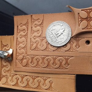 013-34 Small Floral Meander Leather Stamp Homemade Custom Saddlery Tool ...