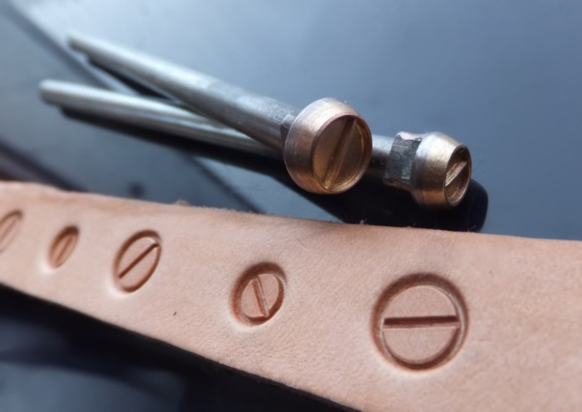 017-12 Screw Heads SET of 2 Brass Stamps | Etsy