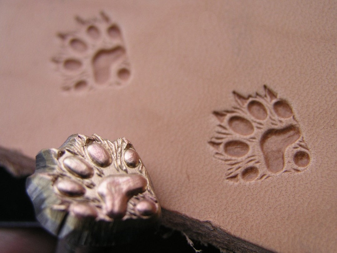 011-08 Ferret Track Paw Leather Stamp Saddlery Tool Punch Brass Home ...