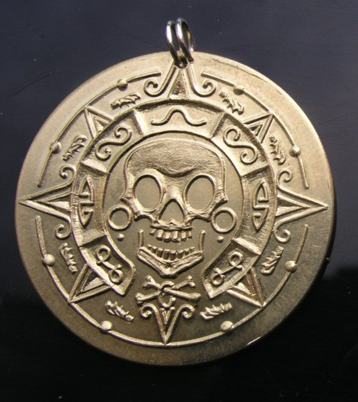 Large Caribic Treasure Nautic Pirate Medaillon Massive Solid Brass ...