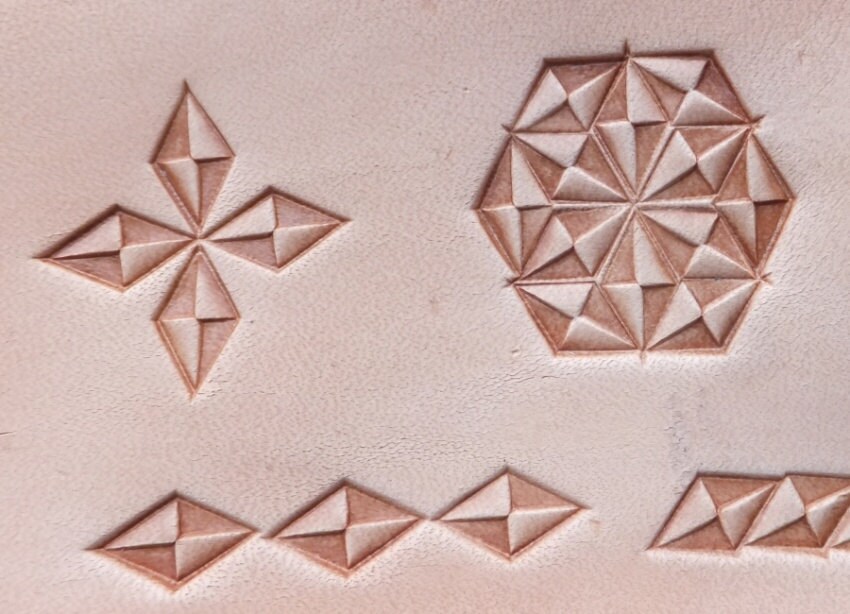 012-06 Letter Diamond Pattern Leather Stamp Saddlery Tool Punch Brass ...