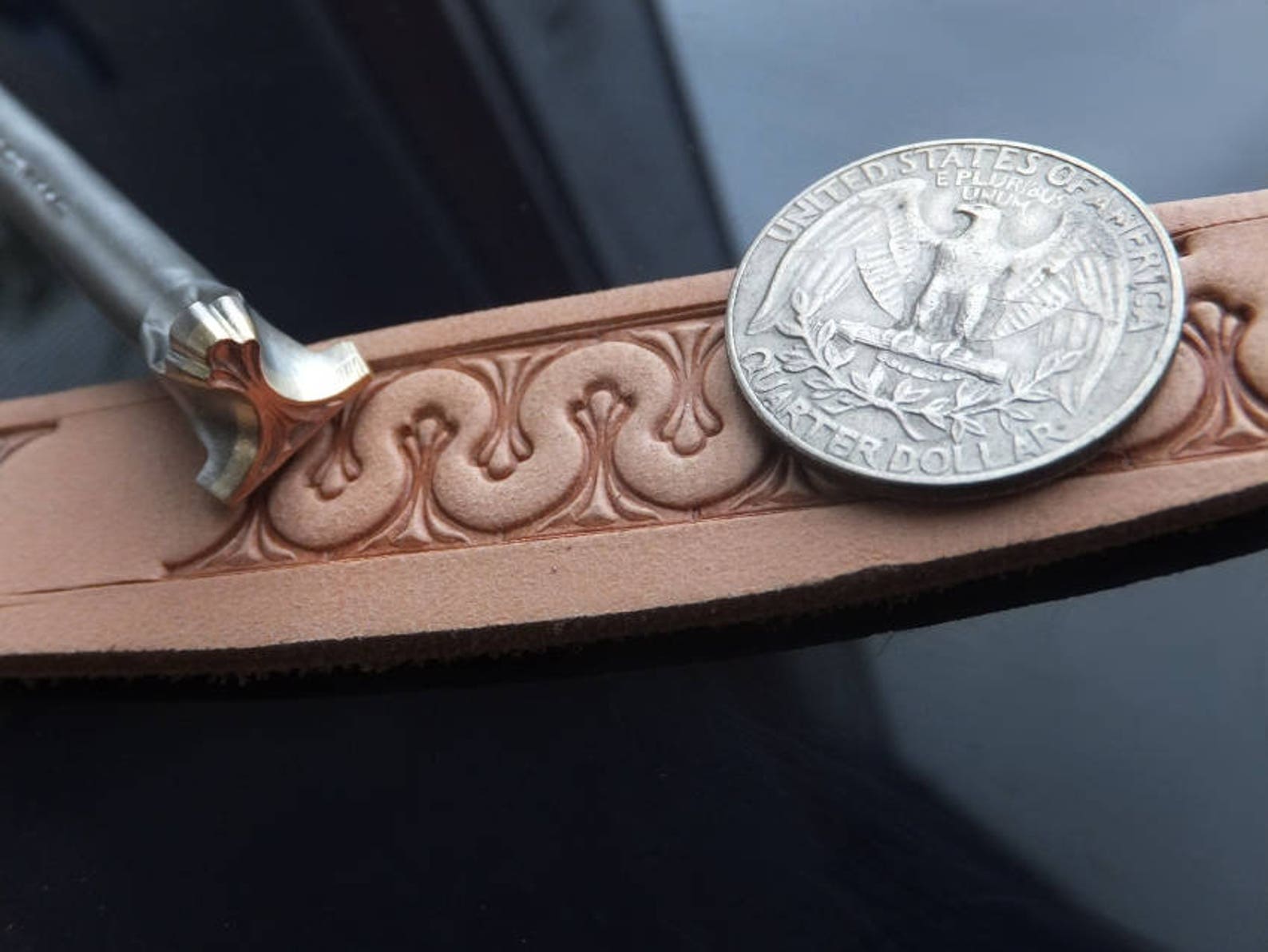 013-34 Small Floral Meander Leather Stamp Homemade Custom Saddlery Tool ...