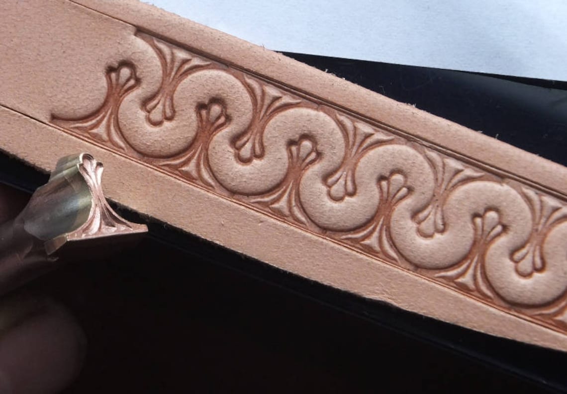 013-34 Small Floral Meander Leather Stamp Homemade Custom Saddlery Tool ...