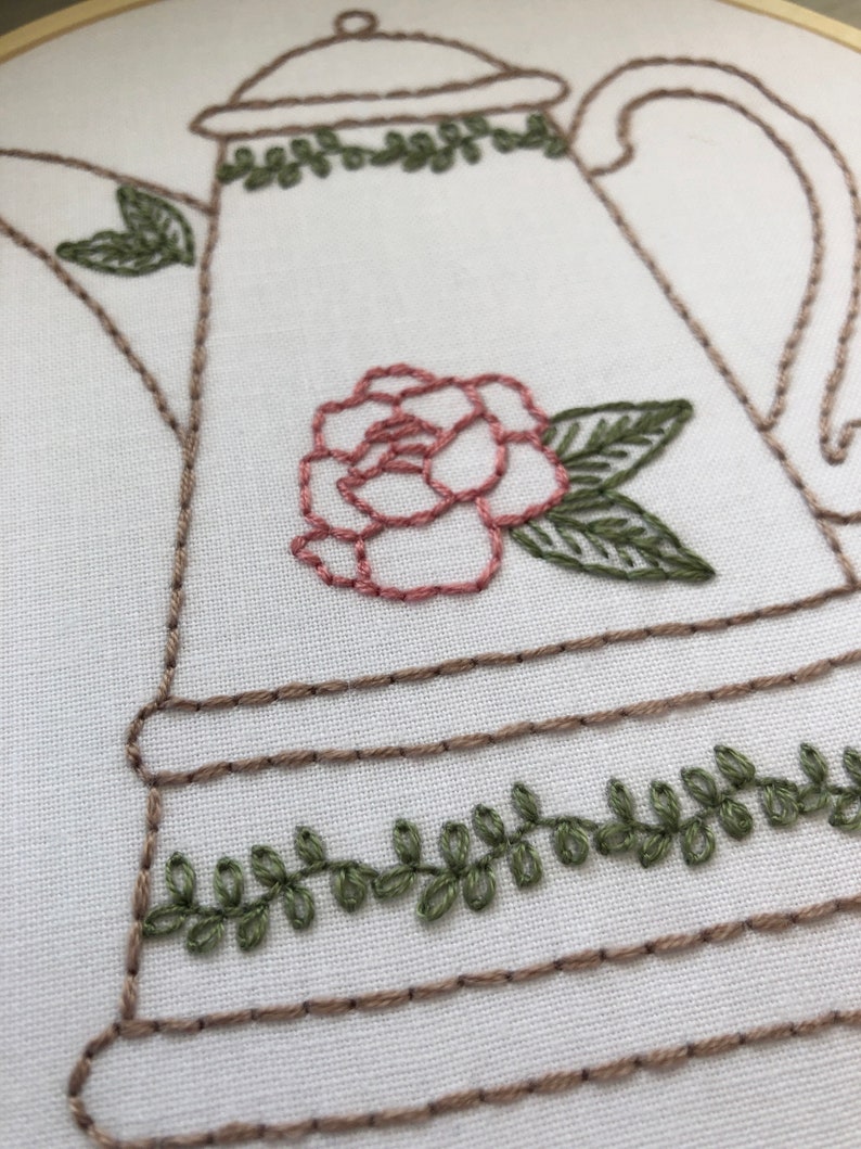 Floral Teapot Beginner Pdf PATTERN Vintage Style | Etsy