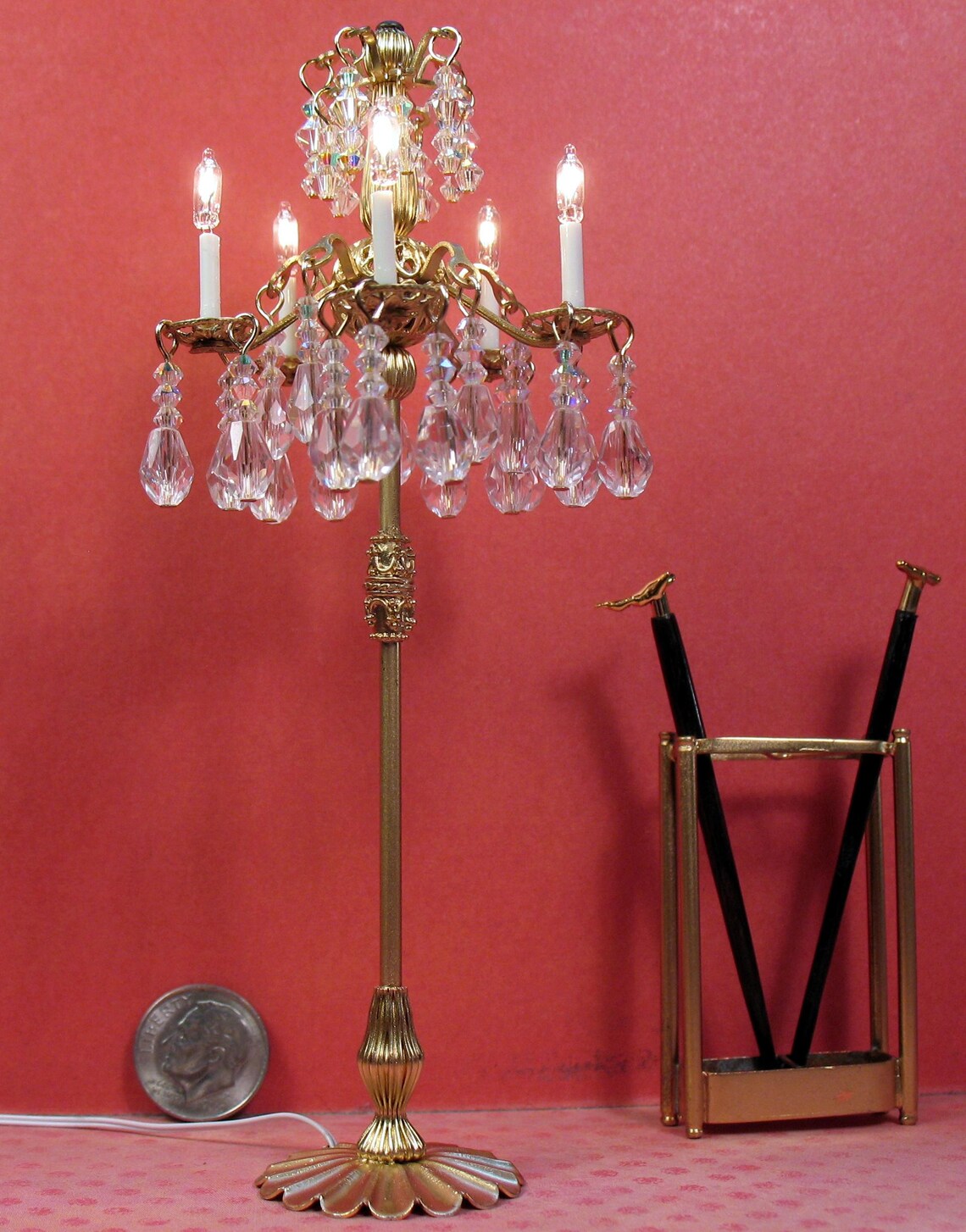 1/12th Scale Dollhouse Jacqueline Chandelier Floor Lamp - Etsy