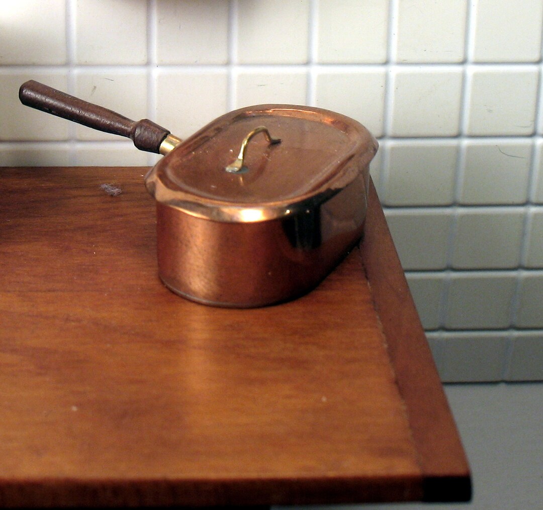 Copper Braising Pan With Rosewood Handle 1/12th Scale - Etsy