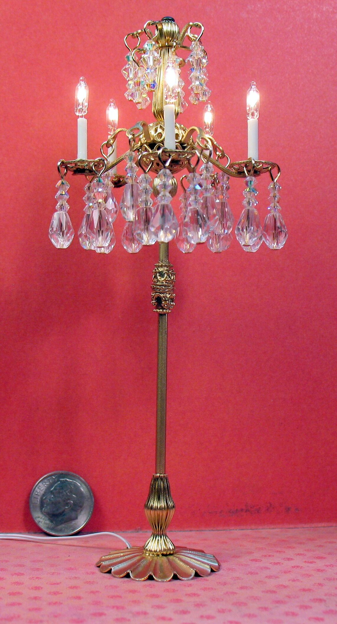 1/12th Scale Dollhouse Jacqueline Chandelier Floor Lamp - Etsy