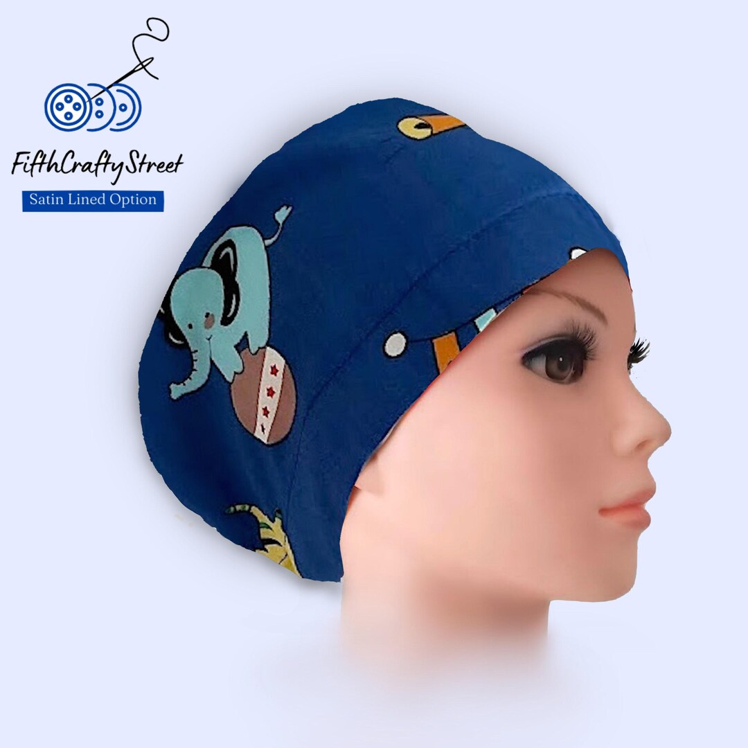 Satin Lined Euro Scrub Cap: Circus Print - Etsy