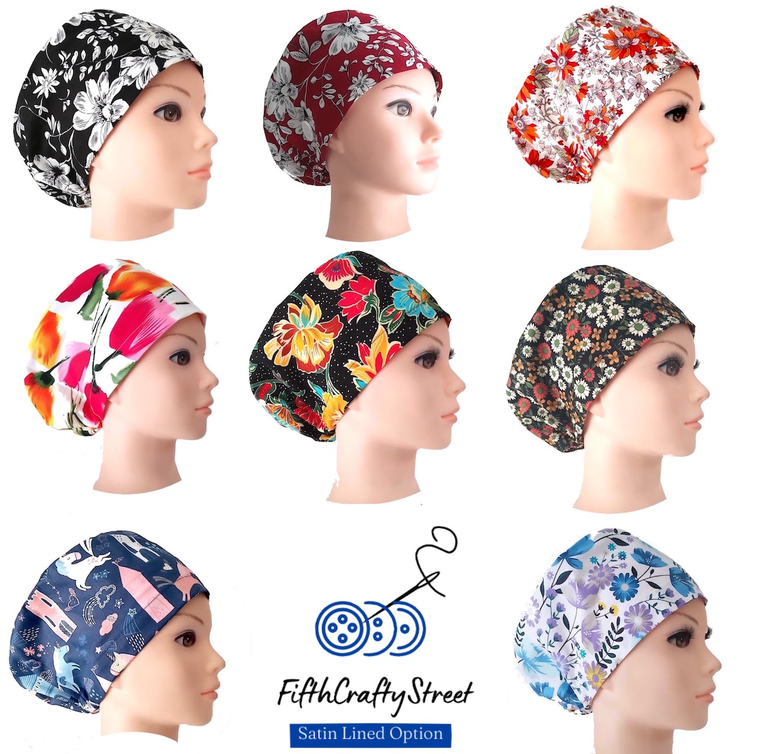 Scrub Caps for Women Euro Style With Elastic and Adjustable Toggle ...