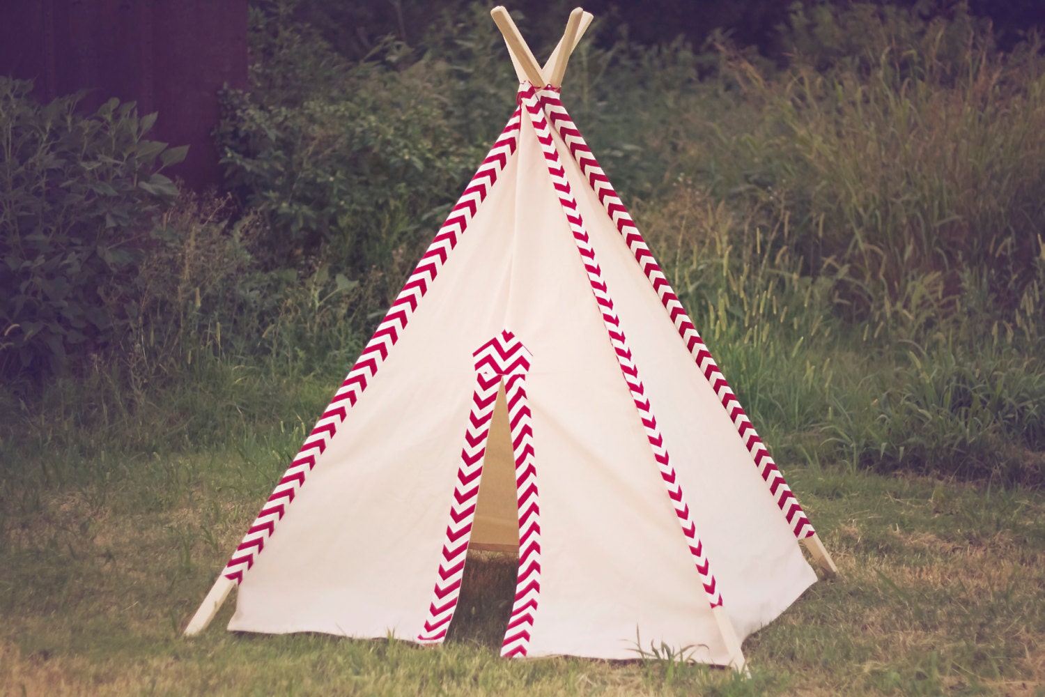 Kid Teepee No. 0295XL Extra Large Red Chevron Kid Teepee Play Tent - Etsy