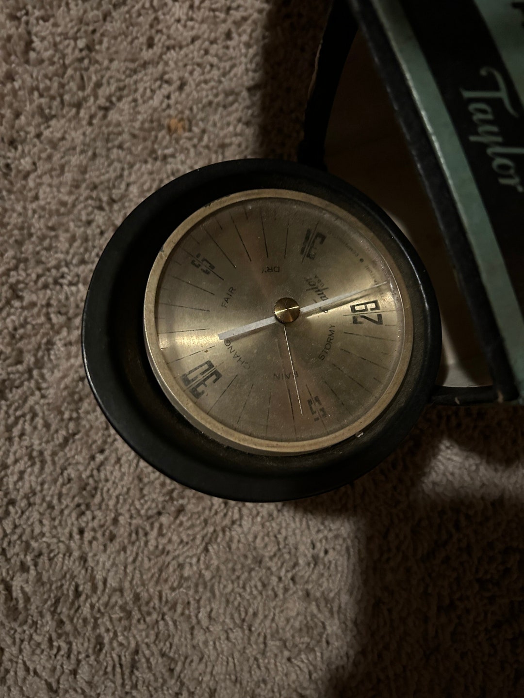 Antique Barometer, Vintage Barometer, Black and Gold Barometer, Wooden ...