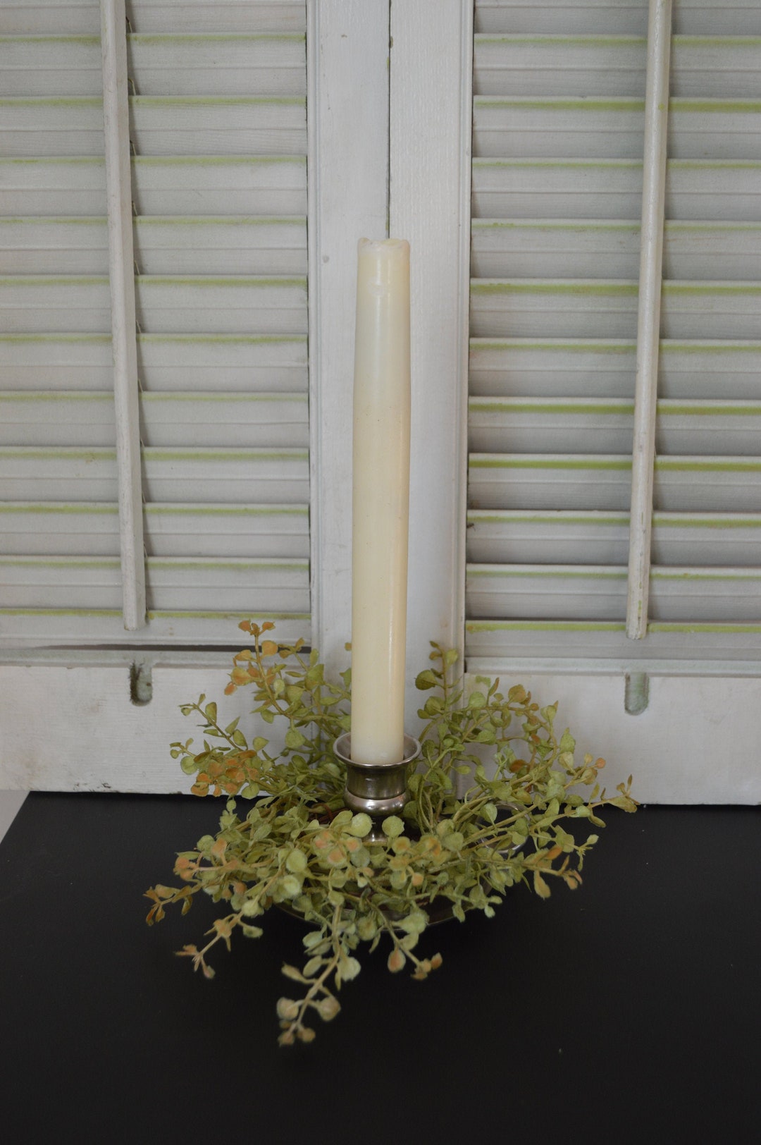 Taper Candle Ring, Candle Ring, Mini Candle Ring, Mini Wreath, Set of 2 ...