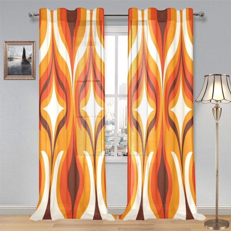 Retro Curtains - Etsy