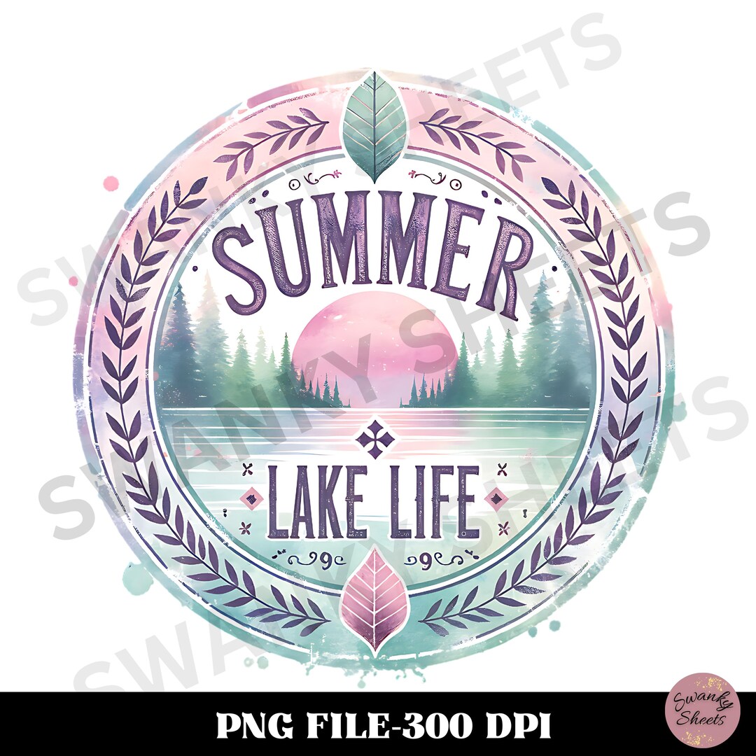 Retro Summer Lake Life PNG: Outdoors Sublimation Design (digital ...
