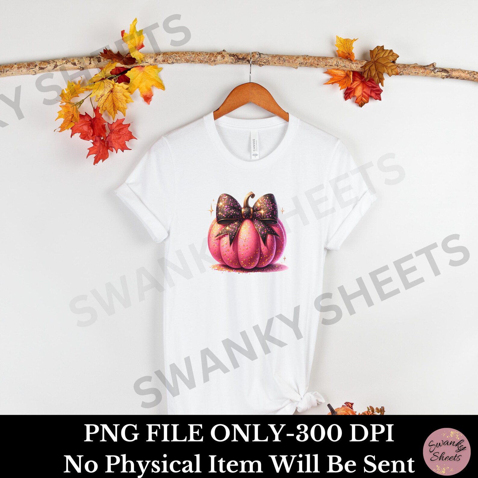 Pink Glittery Pumpkin Clipart, Gold Glitter, Coquette Bow PNG, Festive ...