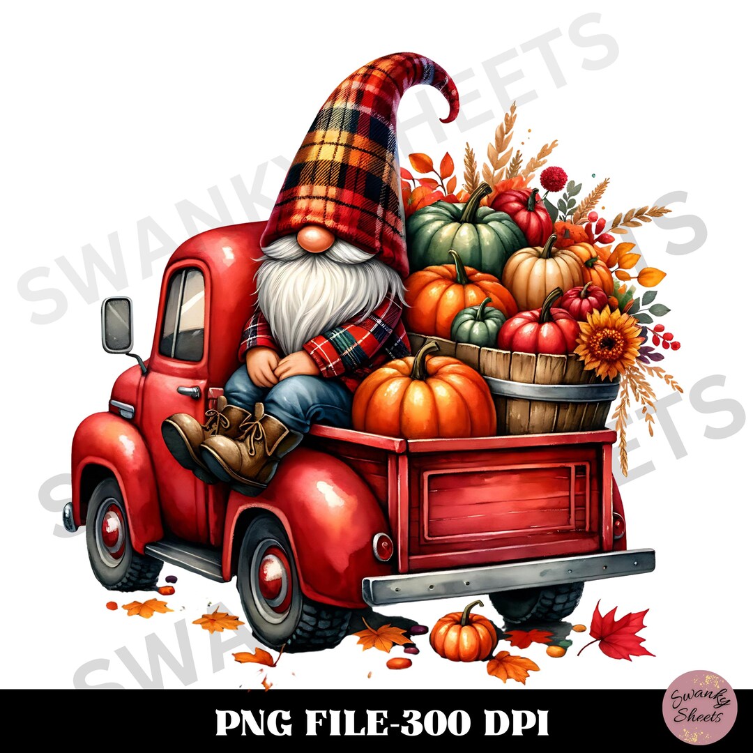 Fall Gnome Farm Truck PNG: Pumpkin Harvest Design (digital Download) - Etsy