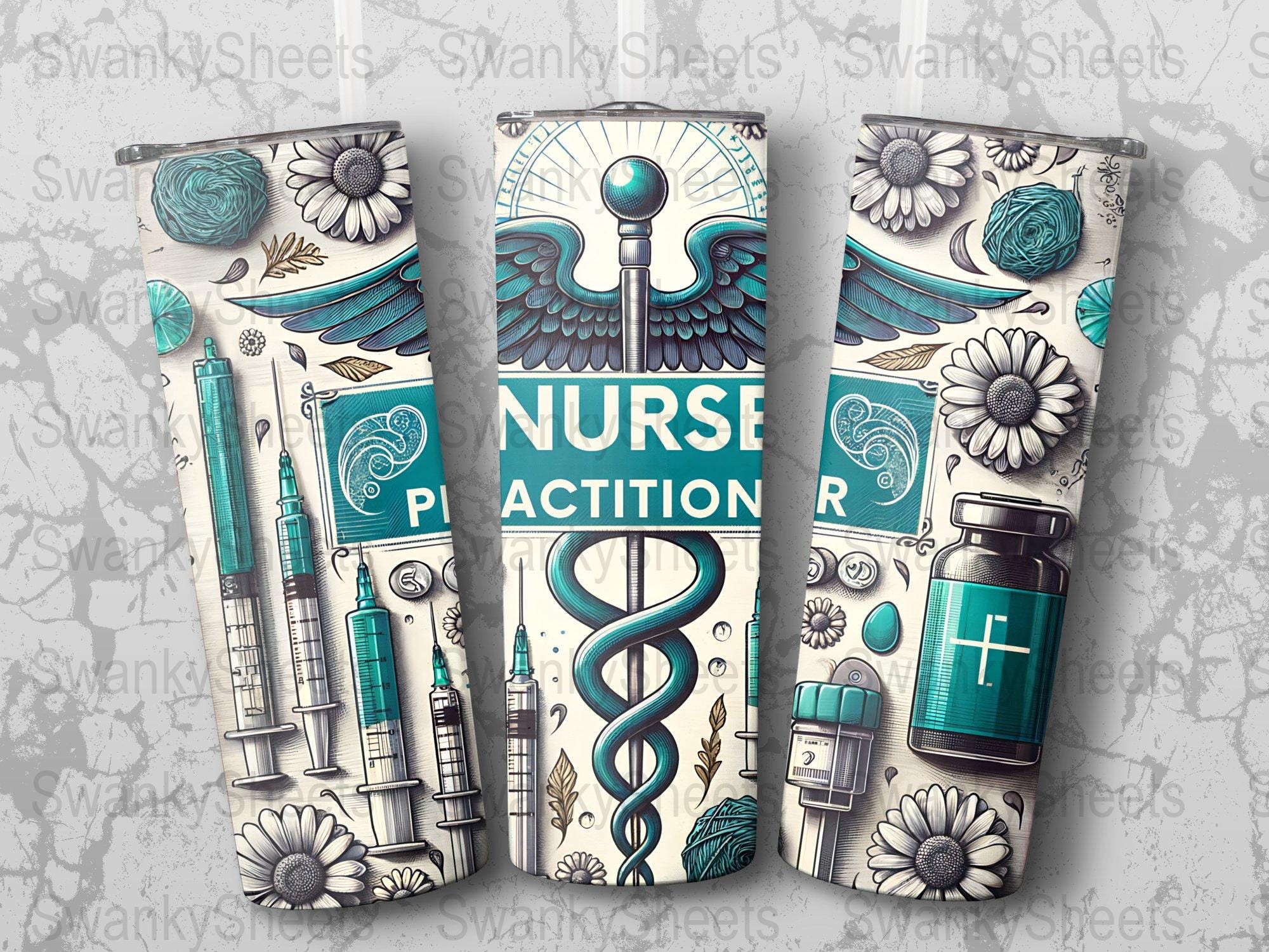 Nurse Practitioner 20oz Skinny Seamless Tumbler PNG, Sublimation Design ...
