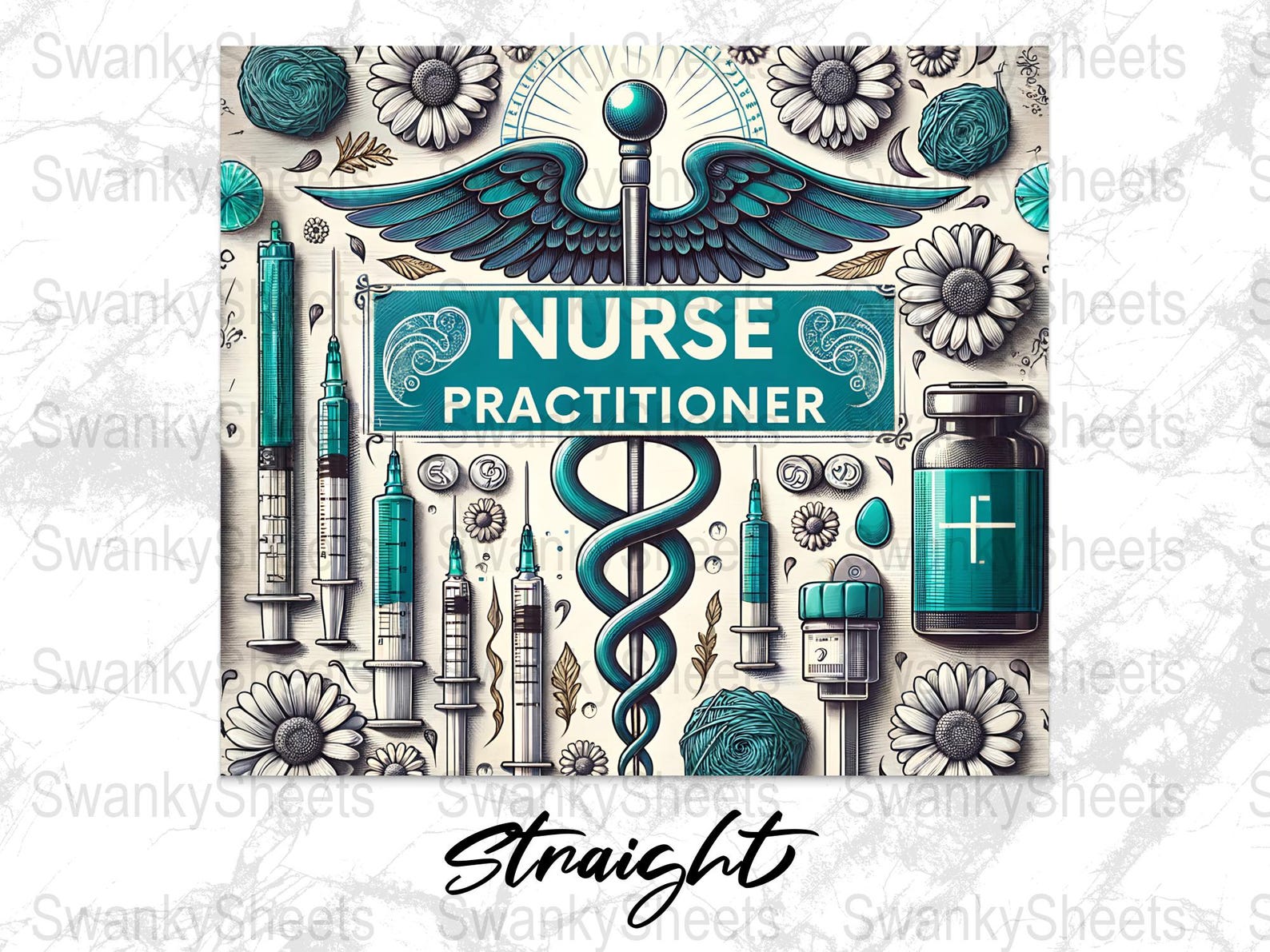 Nurse Practitioner 20oz Skinny Seamless Tumbler PNG, Sublimation Design ...