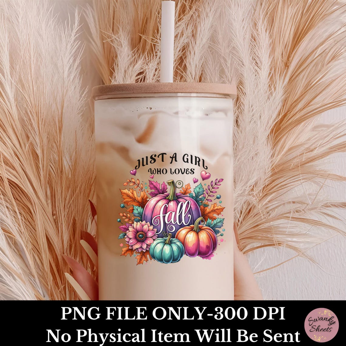Just a Girl Who Loves Fall PNG, Pastel Pumpkins, Sublimation Design ...