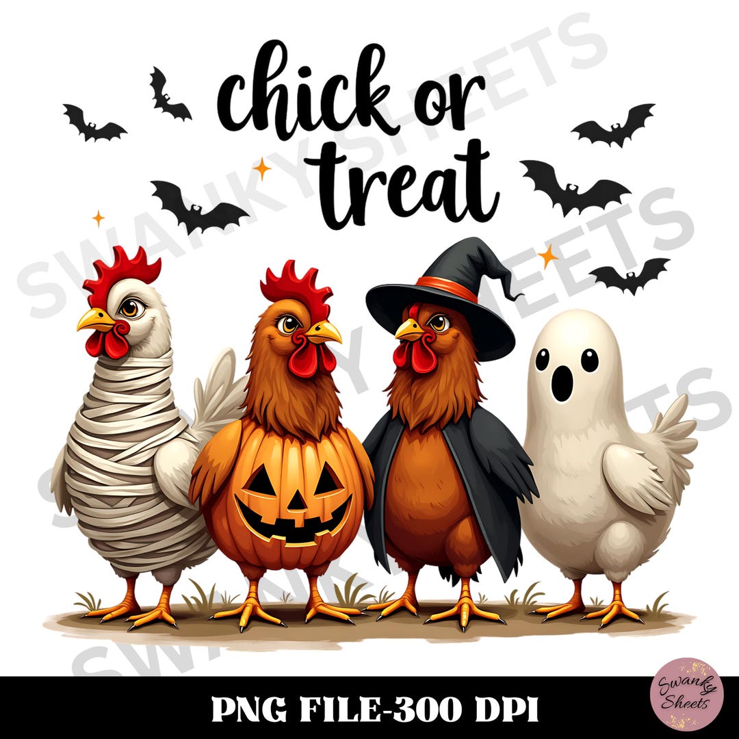Chick or Treat PNG, Funny Halloween PNG, Chicken Lover, Just a Girl Who ...