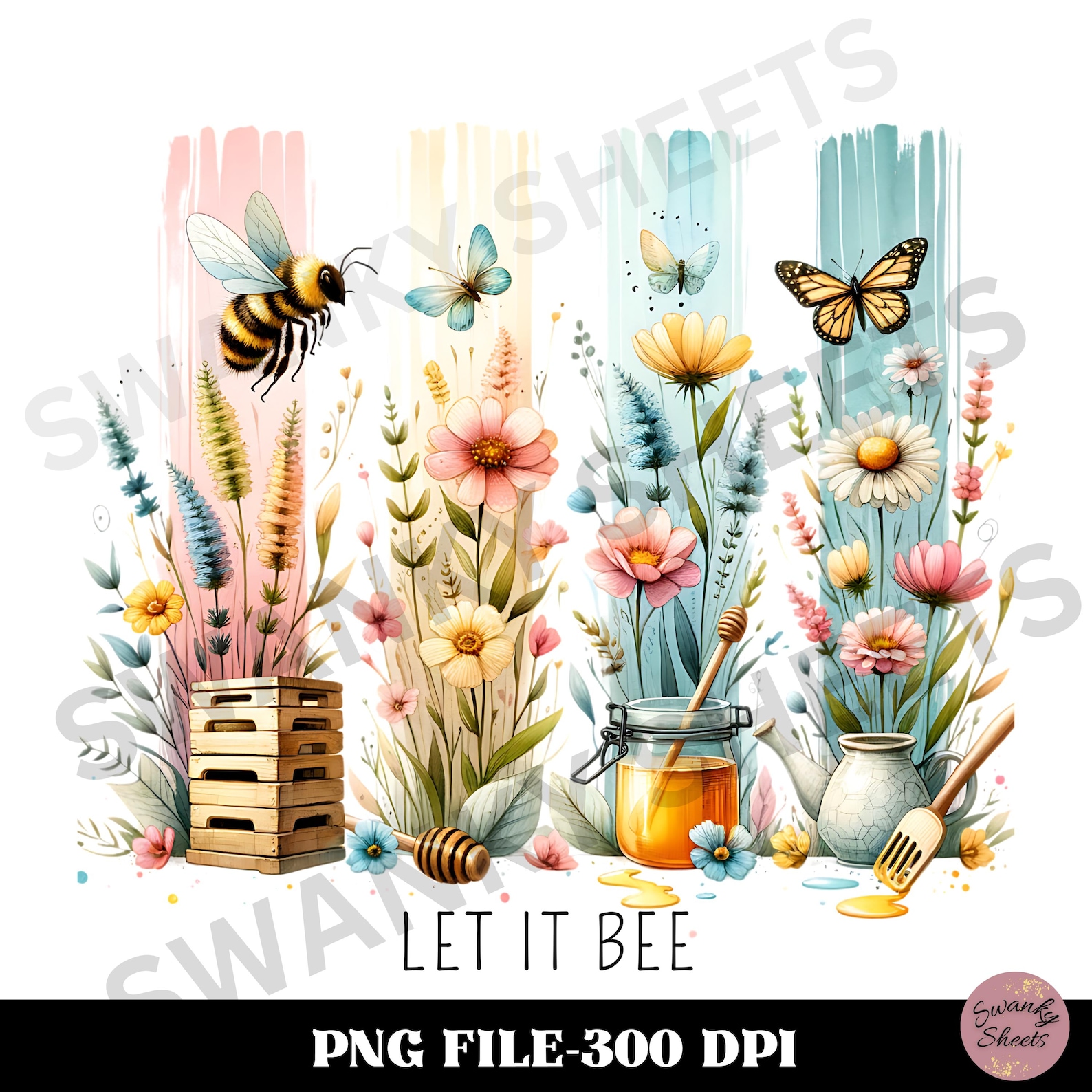 Let It Bee Brushstroke PNG Design, Positive Affirmation PNG Design ...