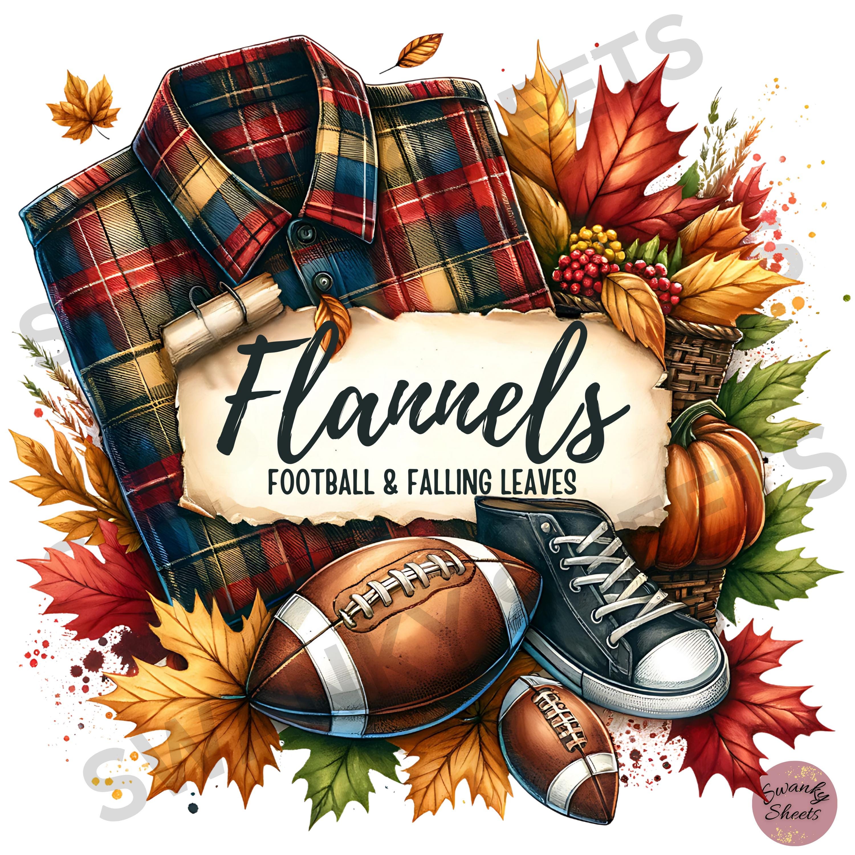Autumn Collage PNG, Flannels, Football & Falling Leaves, Rustic Fall ...