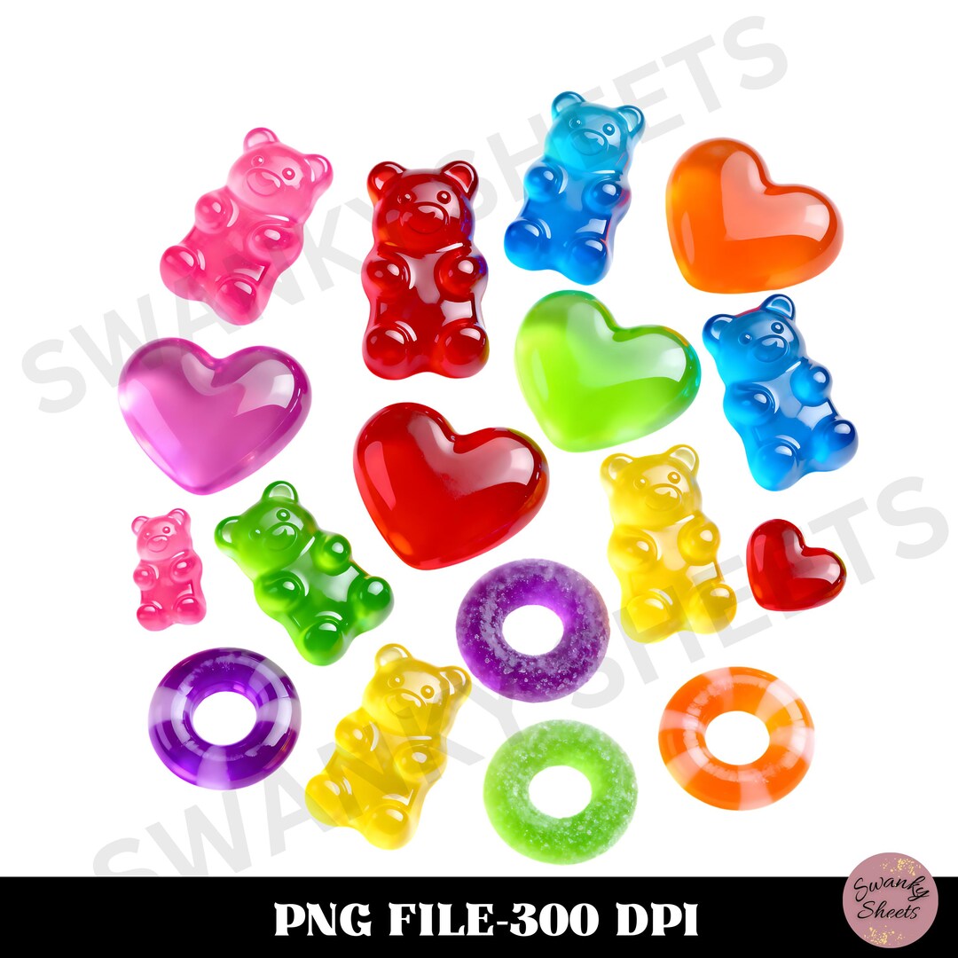 Gummy Candy PNG, Cute Gummy Candy Shirt Design, Colorful Candy Graphic ...