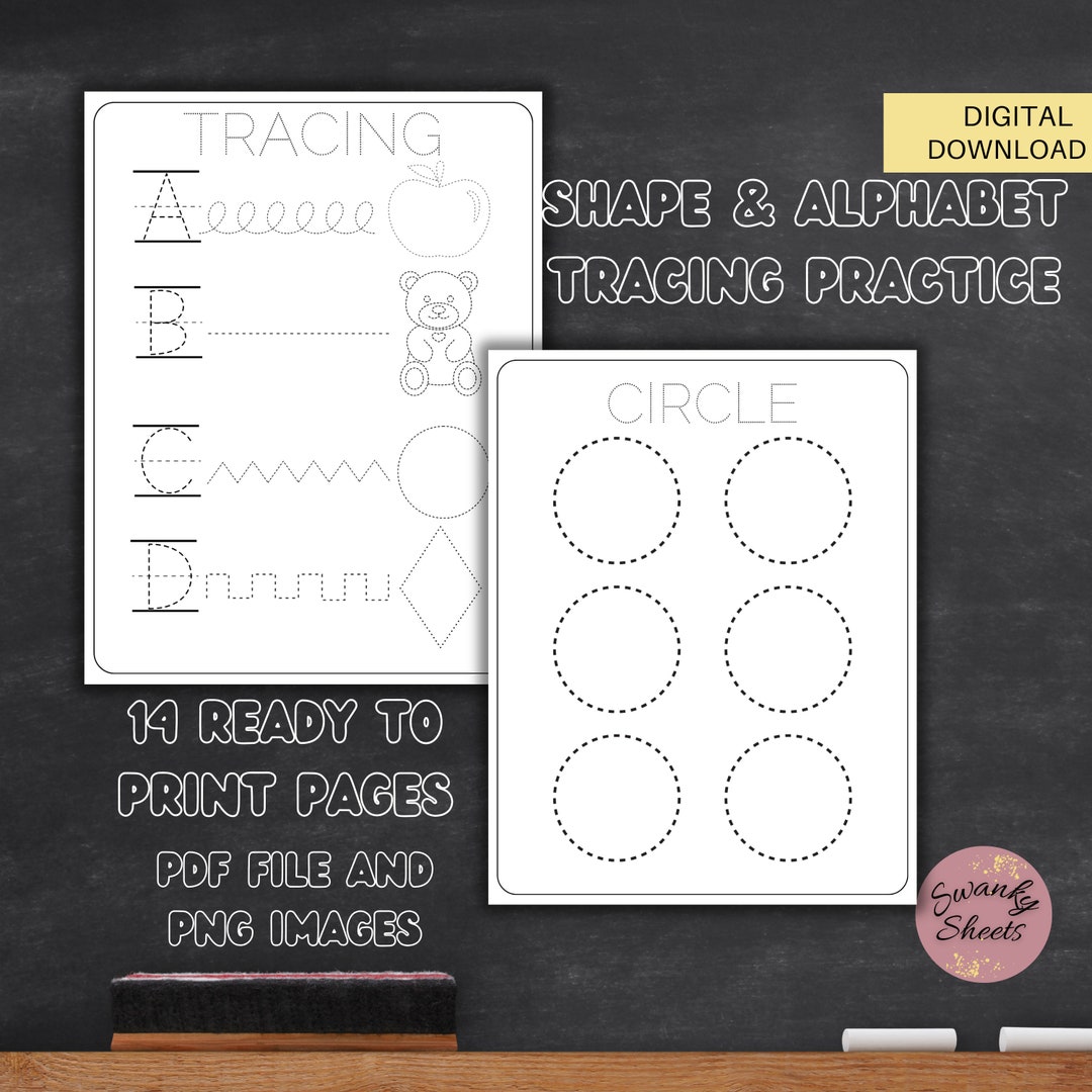 Basic Shape Tracing Worksheet, Alphabet Tracing, Preschool Worksheet ...