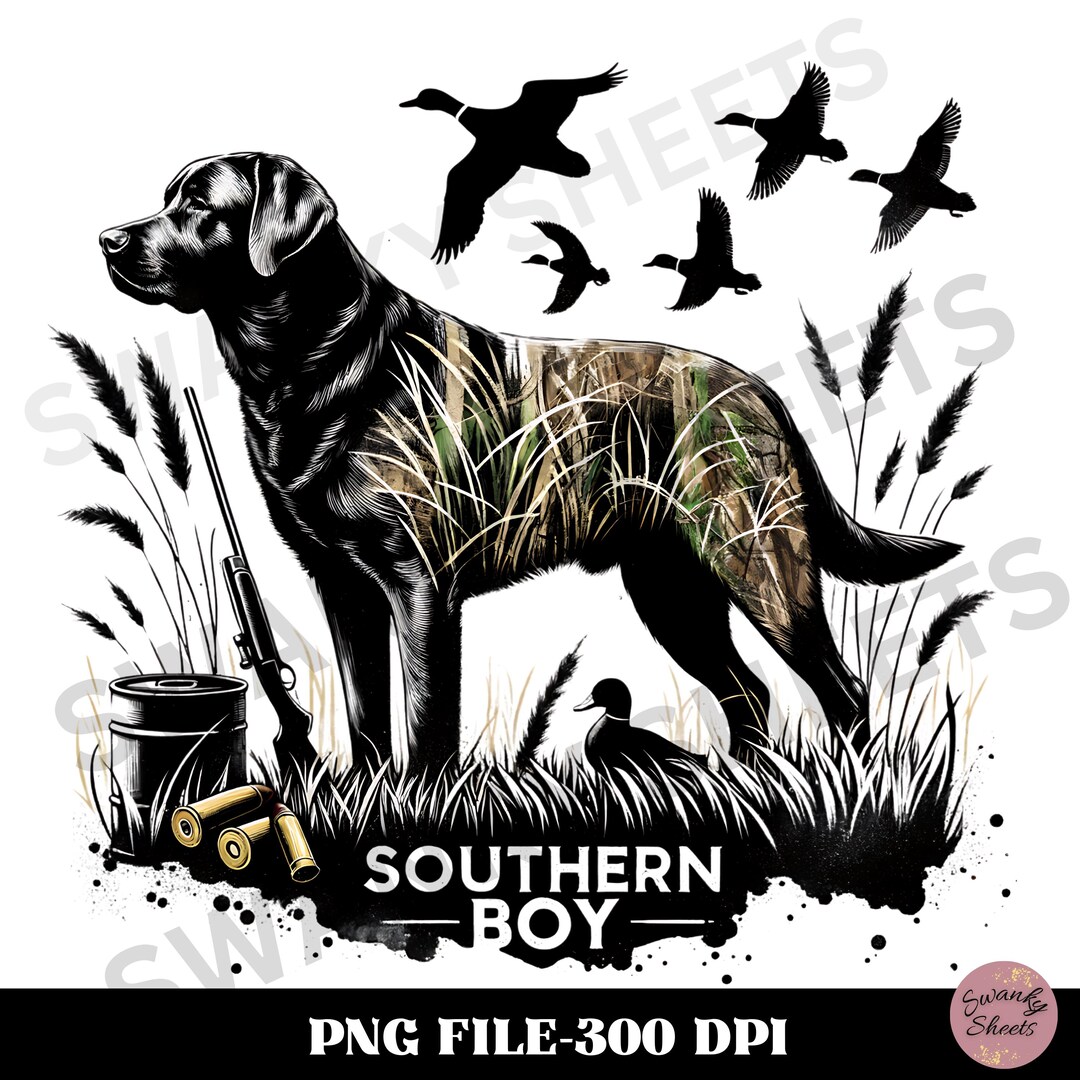 Southern Boy PNG, Hunting Dog Png, Camo Dog Png, Retro Hunt Png, Camo ...